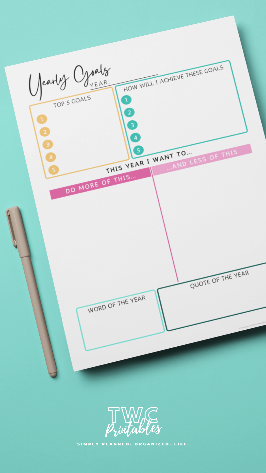 How to plan out your goals + resolutions for this year! – TWCprintables